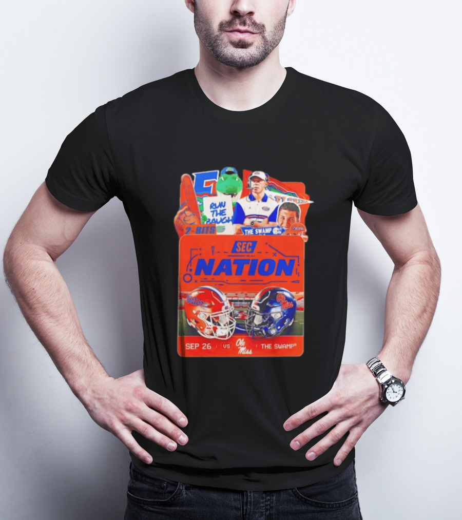 SEC Nation Florida Gators Vs Ole Miss The Swamp September 26 Helmets Football Rivalry T-Shirt