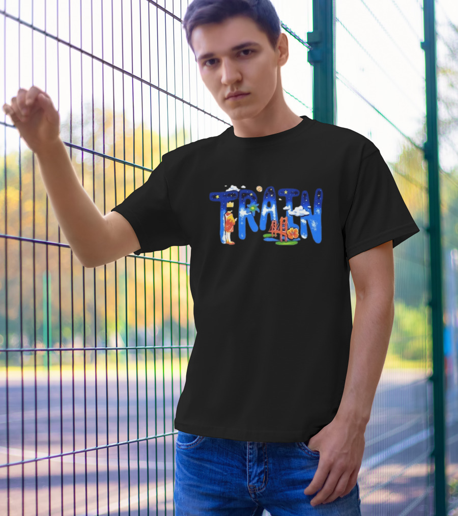 Train Trans Siberian Starry Tour 2026 Golden Gate Bridge Clouds And Stars T-Shirt
