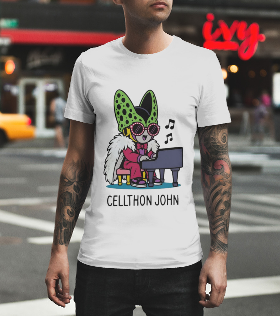 Cellthon John Dragon Ball Z Piano Music Fun T-Shirt