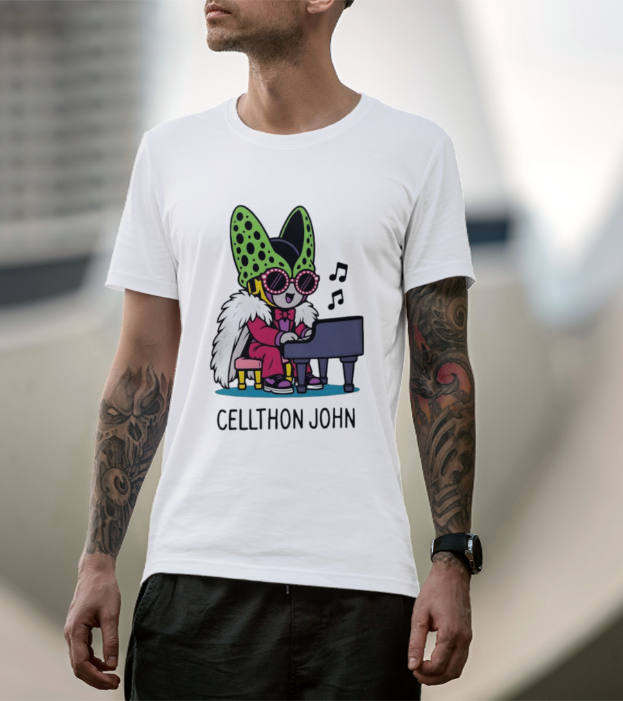 Cellthon John Dragon Ball Z Piano Music Fun T-Shirt