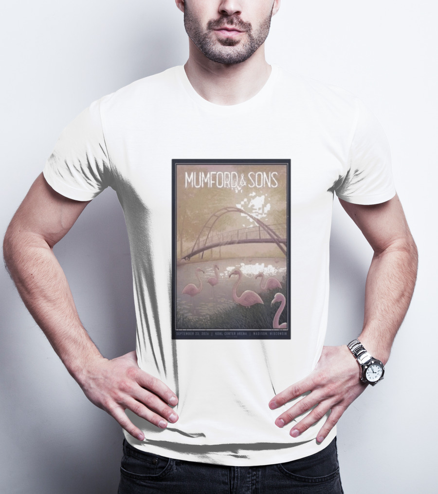 Mumford And Sons Concert Featuring Flamingos At Kohl Center Arena Madison WI September 23 2026 T-Shirt