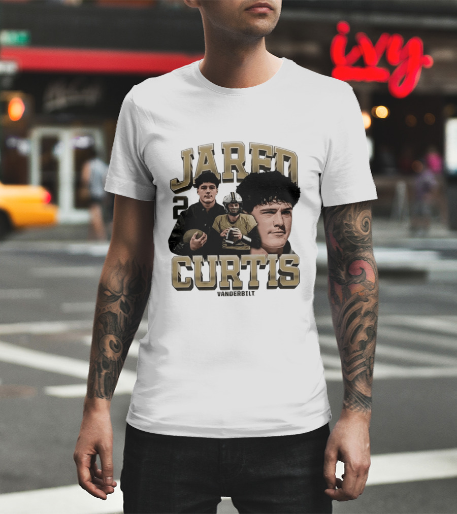 Vanderbilt Jared Curtis Football No 2 Commodores Collage T-Shirt