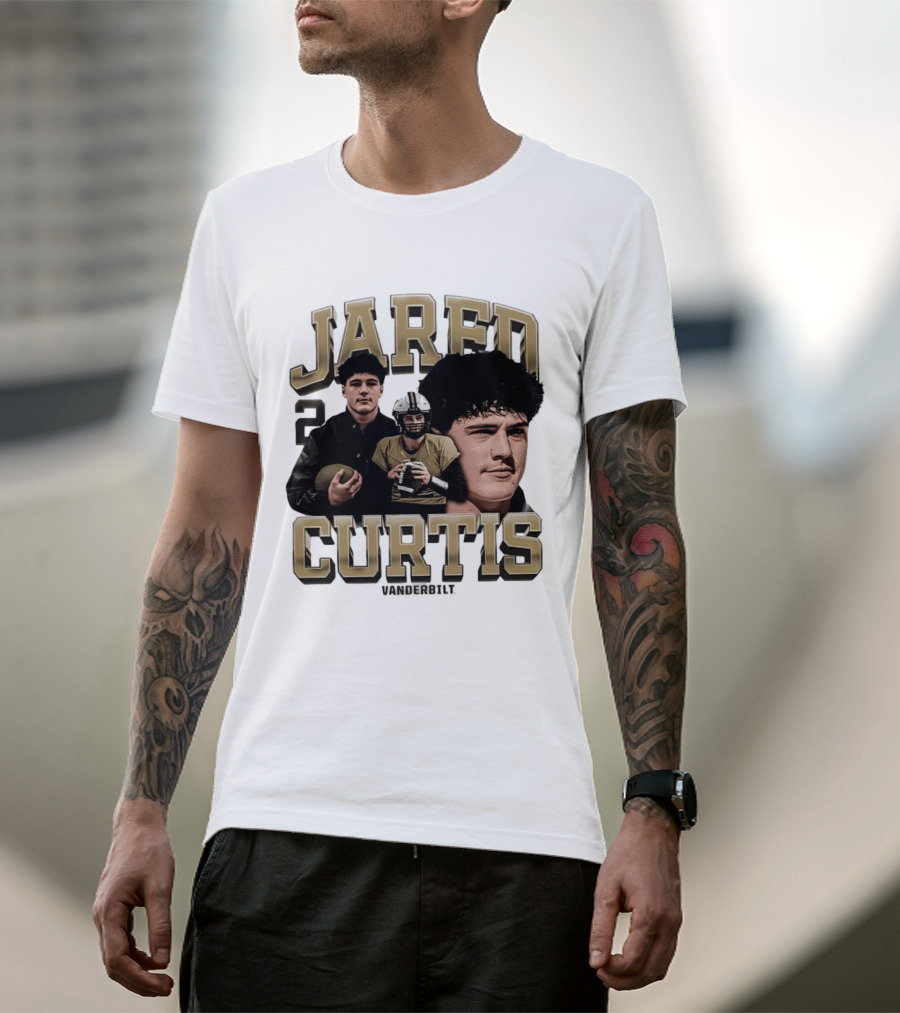 Vanderbilt Jared Curtis Football No 2 Commodores Collage T-Shirt