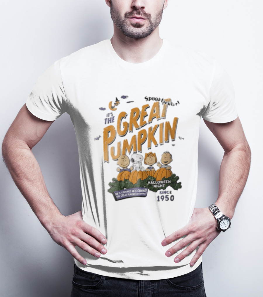 Spooktacular It's The Great Pumpkin Halloween Night Since 1950 Peanuts Charlie Brown Snoopy T-Shirt