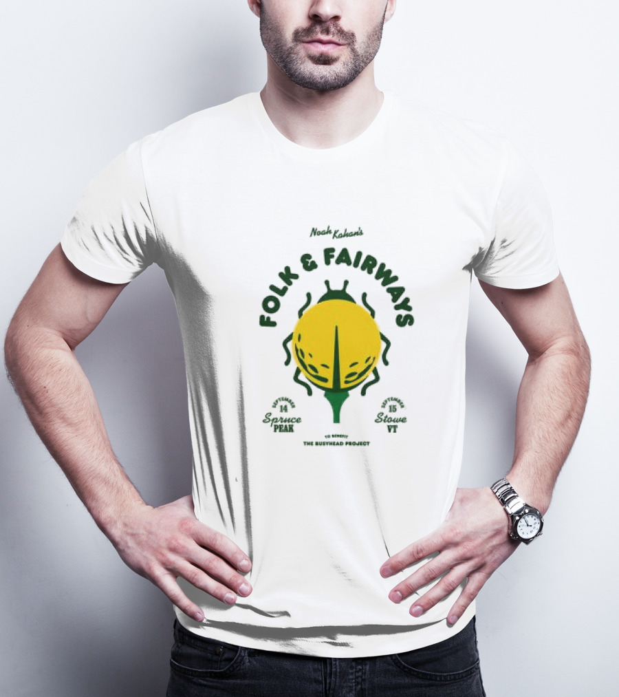 The Busyhead Project Shop 2026 Folk And Fairways Beetle Green Yellow T-Shirt