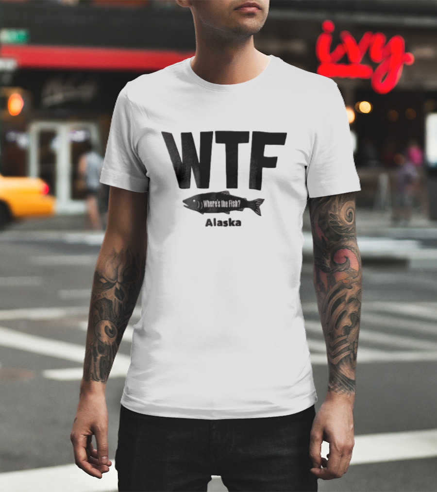 WTF Where's The Fish Alaska Black T-Shirt