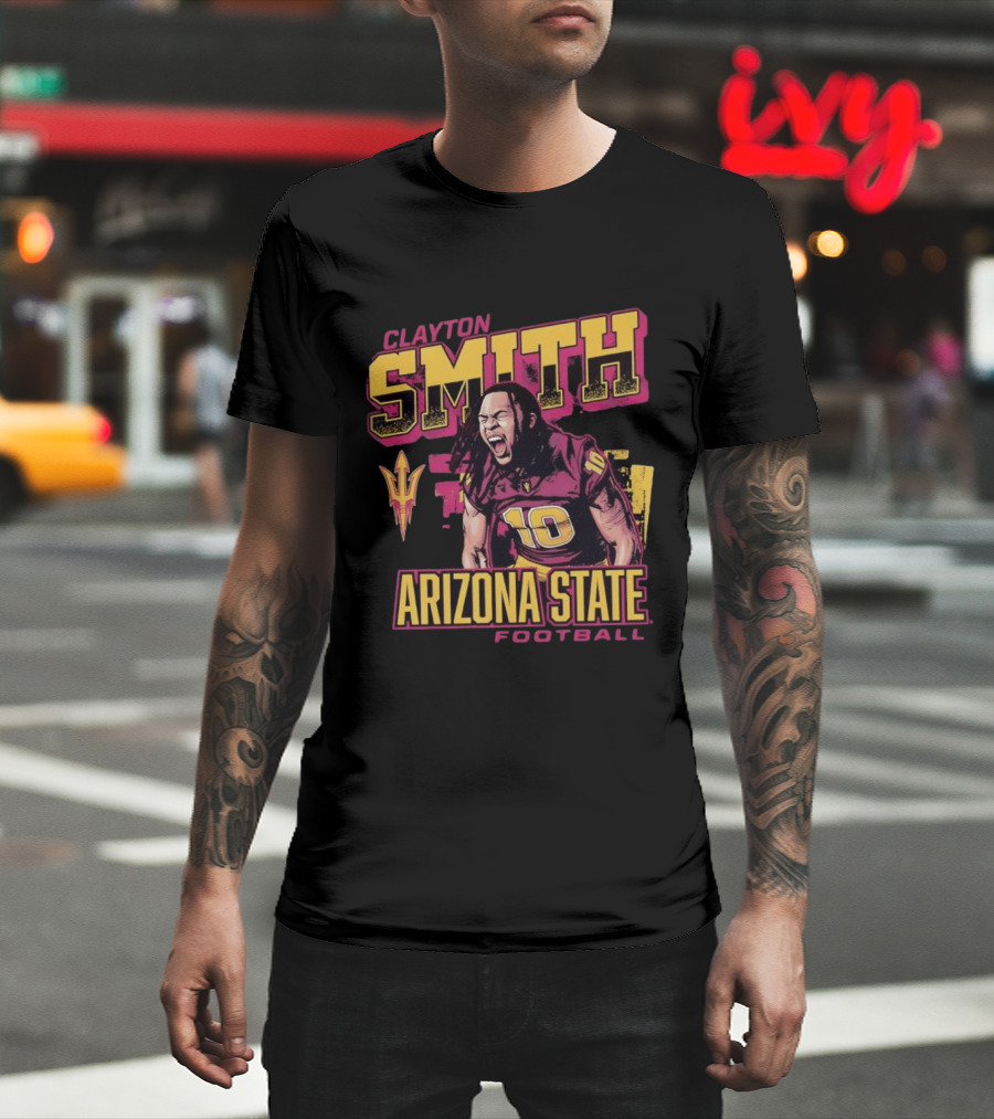 Clayton Smith No 10 Arizona State Football Sun Devils T-Shirt