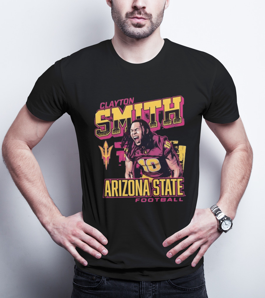 Clayton Smith No 10 Arizona State Football Sun Devils T-Shirt