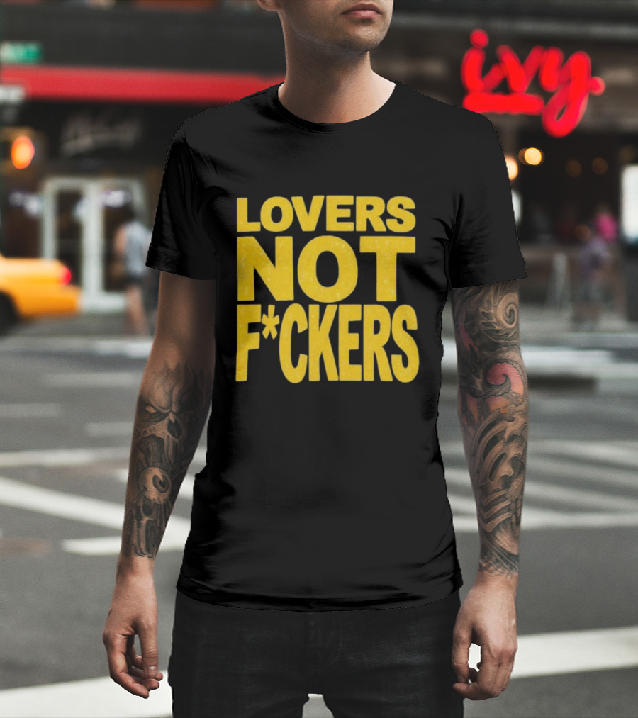 Lovers Not Fckers Bold Yellow T-Shirt
