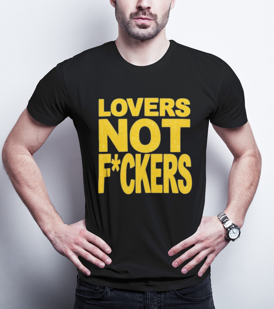 Lovers Not Fckers Bold Yellow T-Shirt