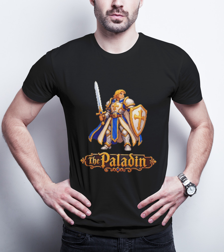 The Paladin Retro 16 Bit Game Warrior T-Shirt