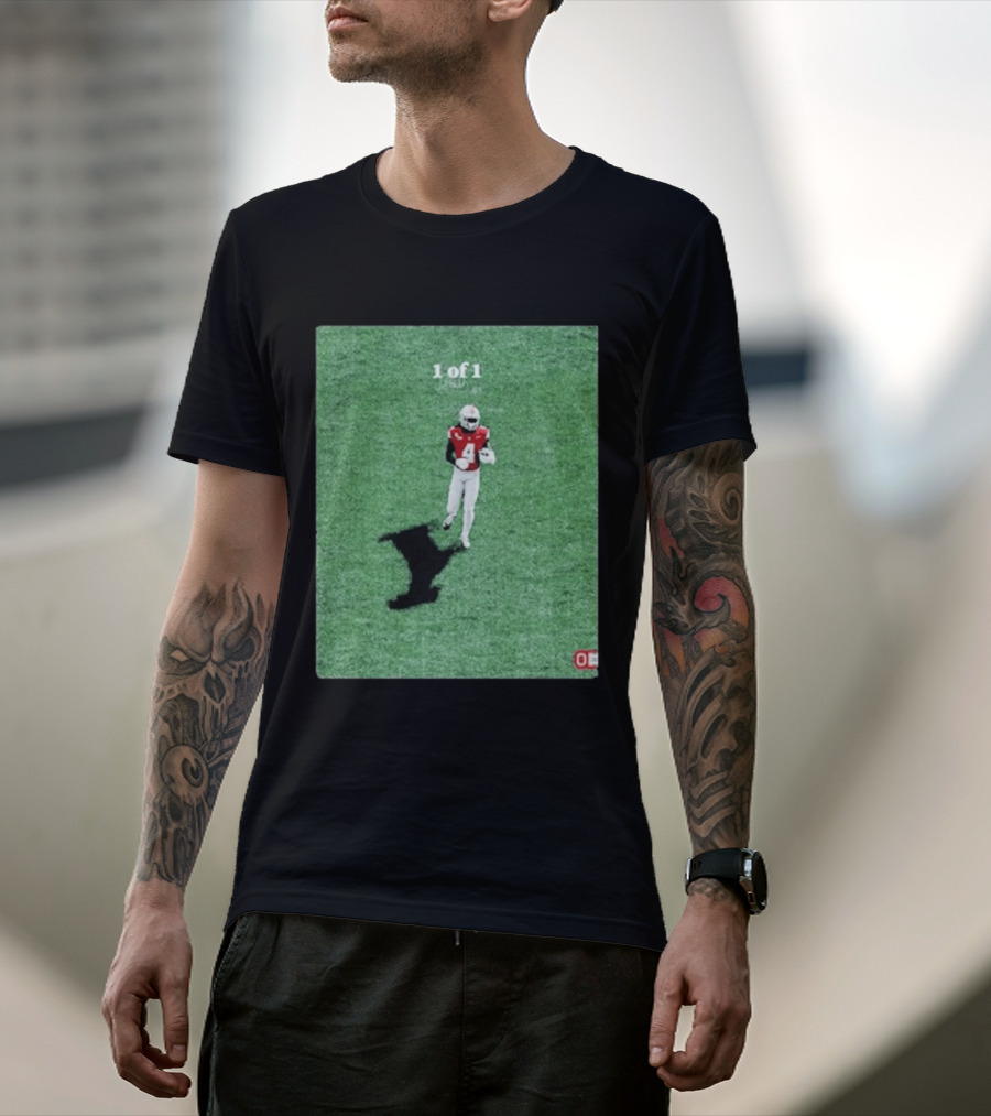 1 Of 1 Jeremiah Smith Ohio State Buckeyes Goat Shadow Football T-Shirt