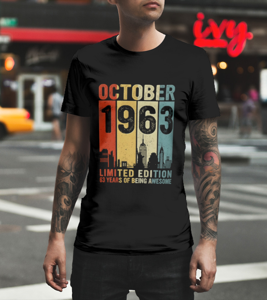 October 1963 Limited Edition 60 Years Of Being Awesome New York City Skyline T-Shirt