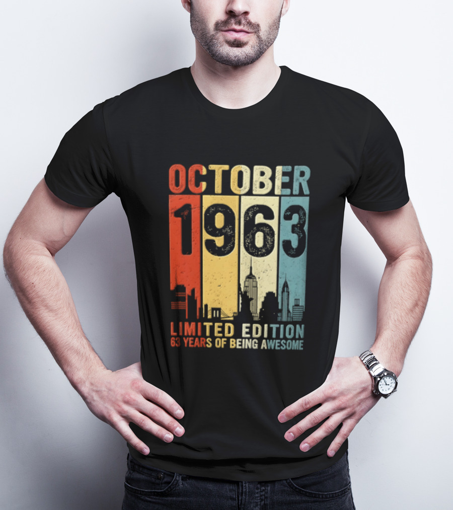 October 1963 Limited Edition 60 Years Of Being Awesome New York City Skyline T-Shirt
