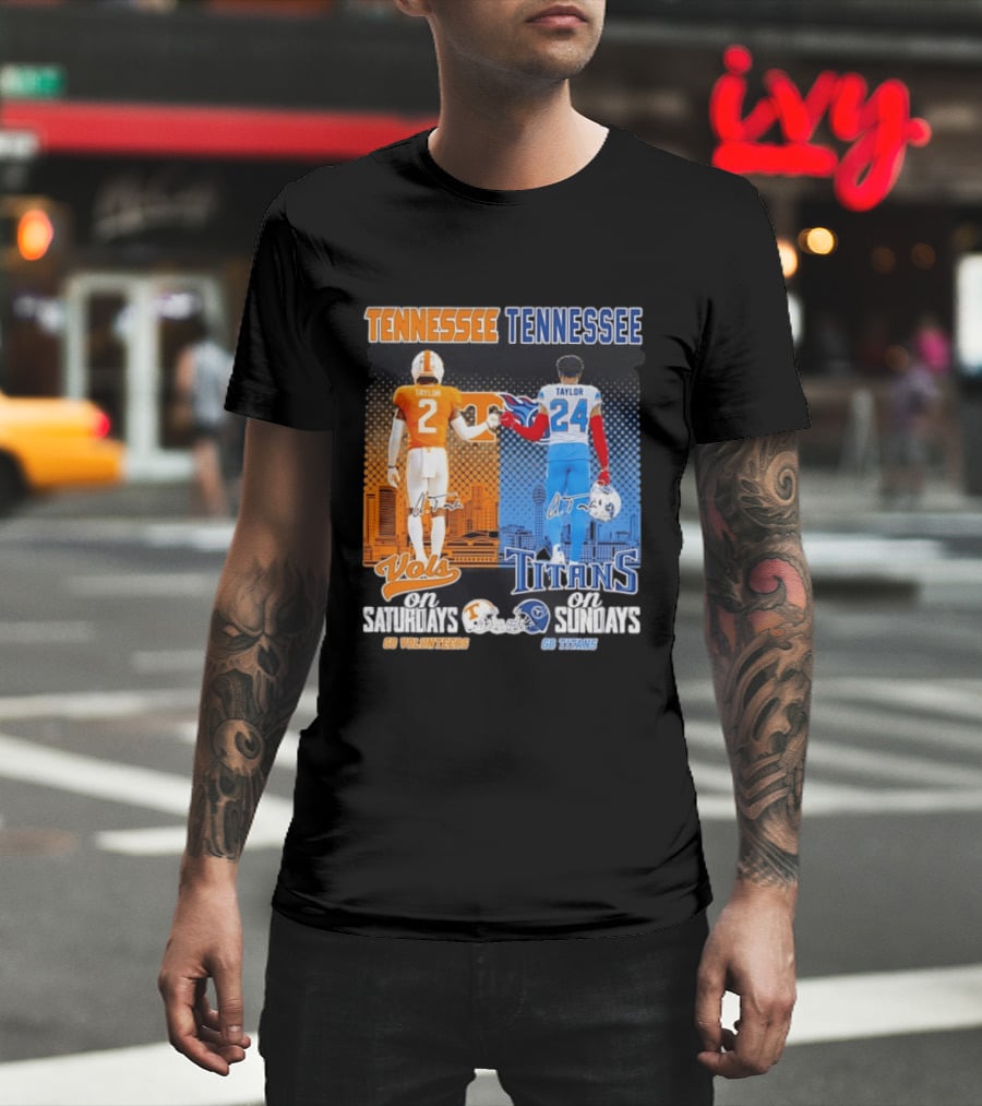 Tennessee Volunteers On Saturdays Go Volunteers Tennessee Titans On Sundays Go Titans T-Shirt