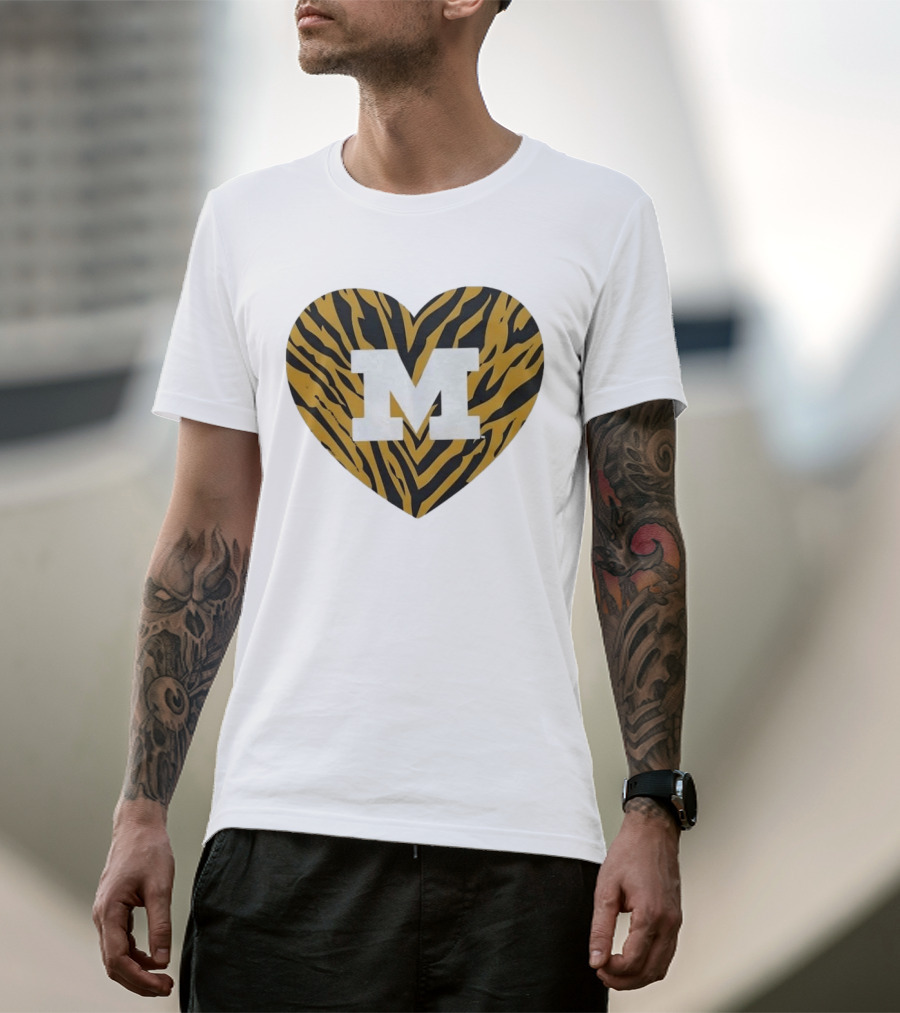 Mizzou Heart M Tiger Stripes Bold Spirit T-Shirt