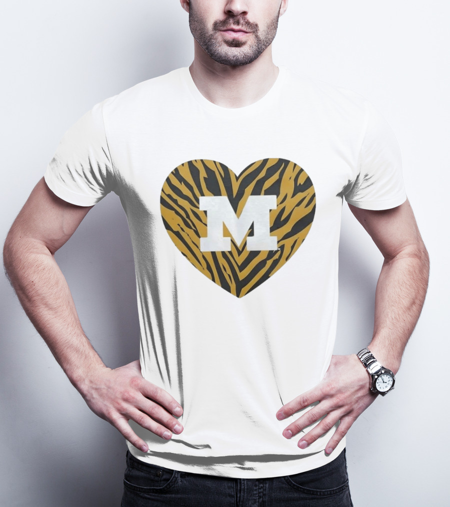 Mizzou Heart M Tiger Stripes Bold Spirit T-Shirt