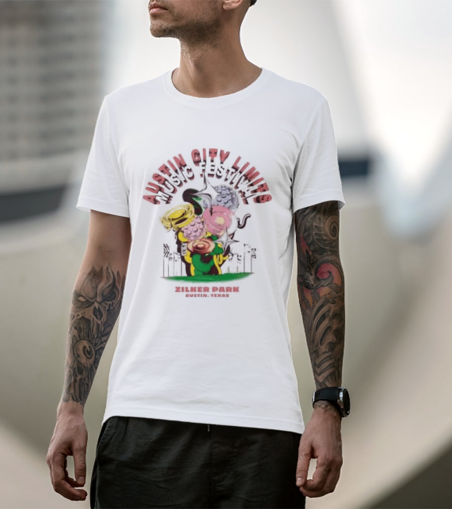 Austin City Limits Music Festival Psychedelic Florals 2023 Lineup T-Shirt
