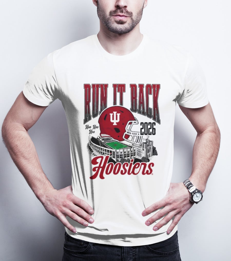 Run It Back Hoosiers Football Helmet 2026 Indiana University T-Shirt