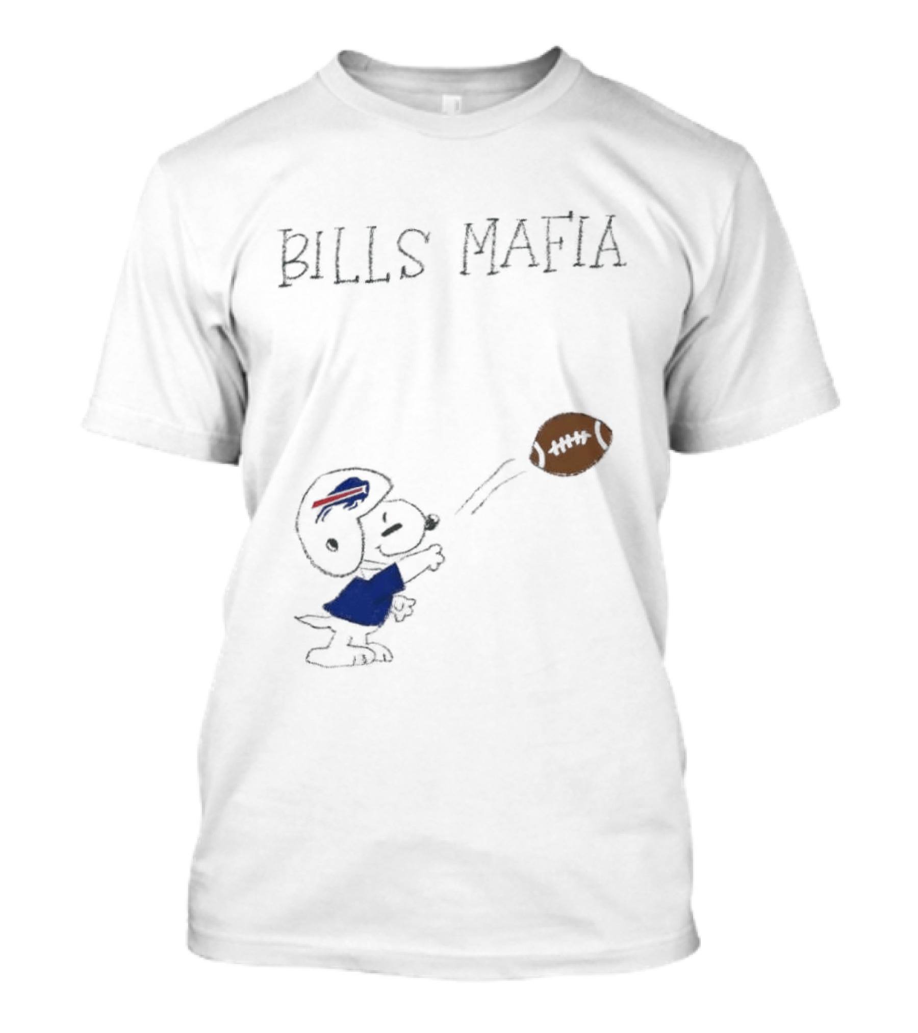Snoopy Bills Mafia Buffalo Bills Football Fan Apparel Peanuts Sports T-Shirt