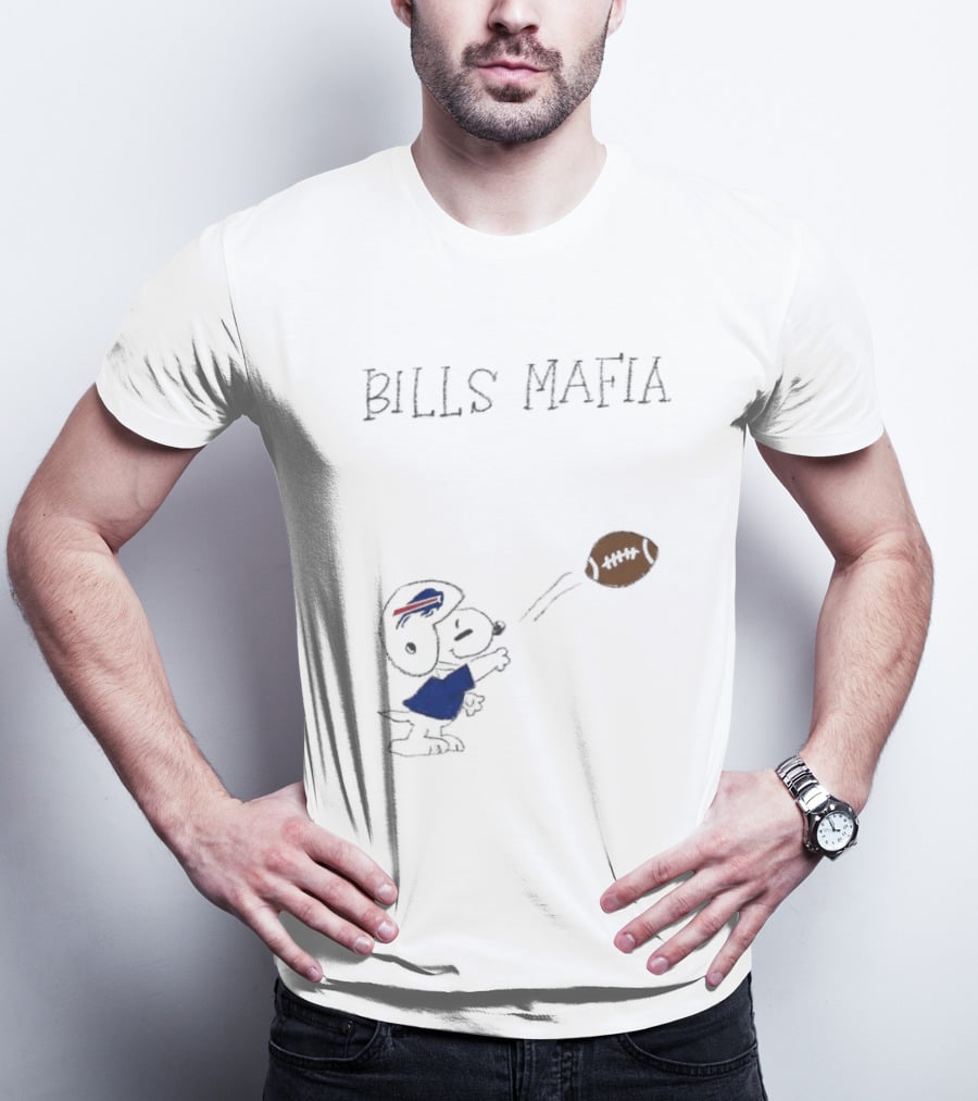 Snoopy Bills Mafia Buffalo Bills Football Fan Apparel Peanuts Sports T-Shirt