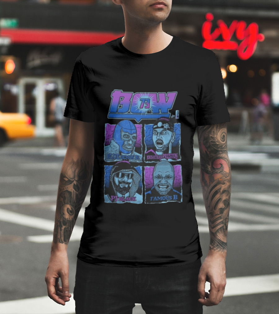 BCW 73 Blue Demon Jr Johnathan Preston PJ Black Famous B T-Shirt