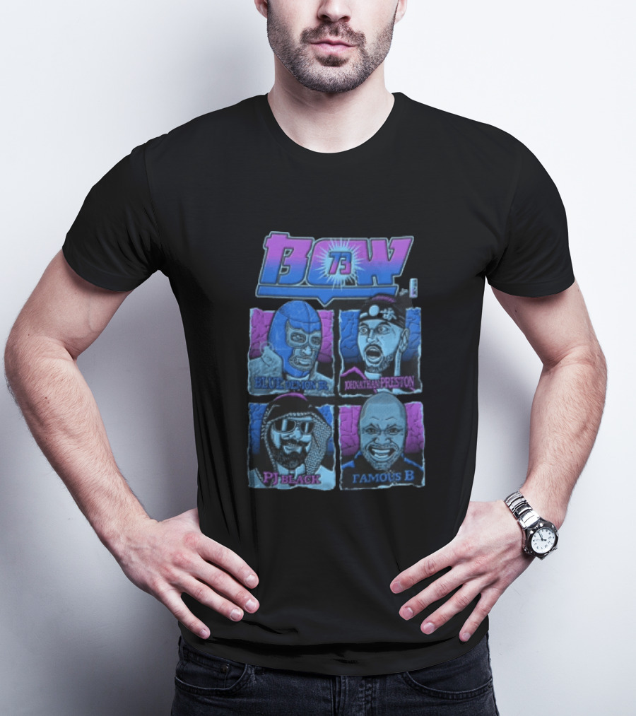BCW 73 Blue Demon Jr Johnathan Preston PJ Black Famous B T-Shirt