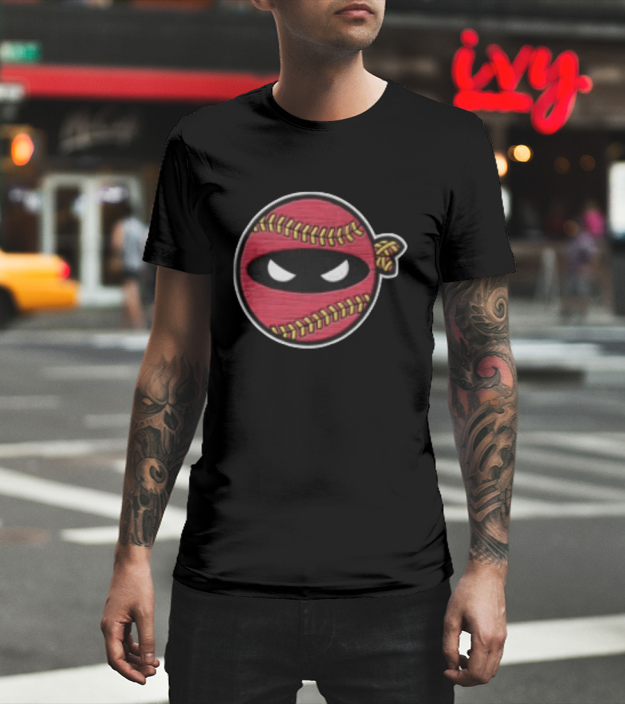 Boto Wear Red Baseball Mask Ninja Face T-Shirt