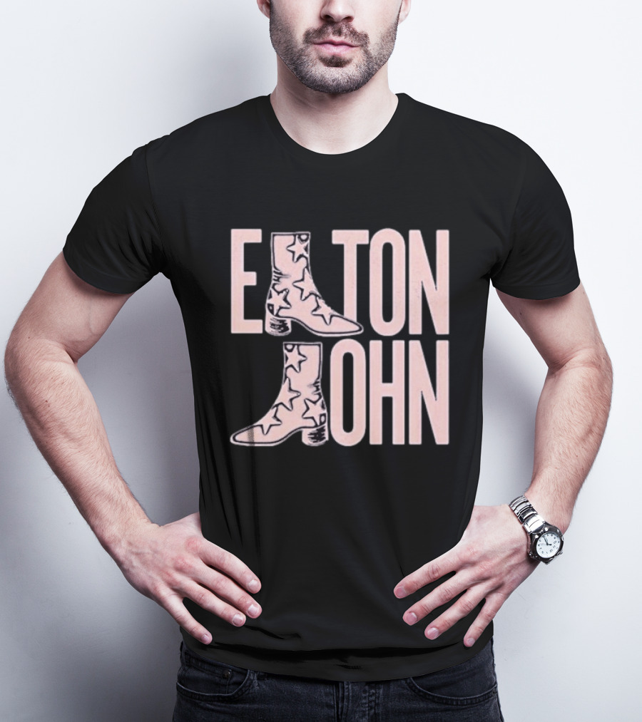Elton John Star Pattern Boot Troubadour T-Shirt