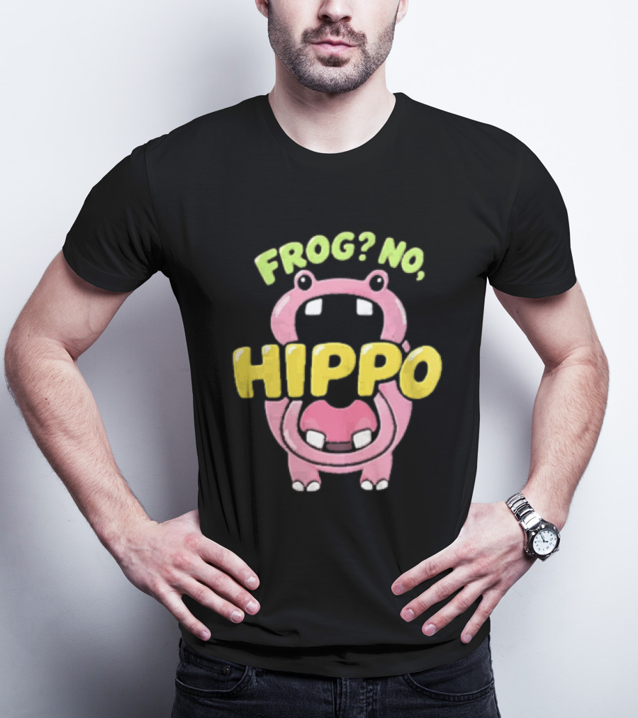 Frog No Hippo Pink Character Cartoon Playful T-Shirt