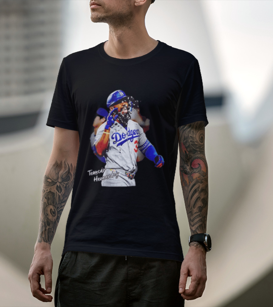 Los Angeles Dodgers Teoscar Hernandez MLB Player Celebration T-Shirt