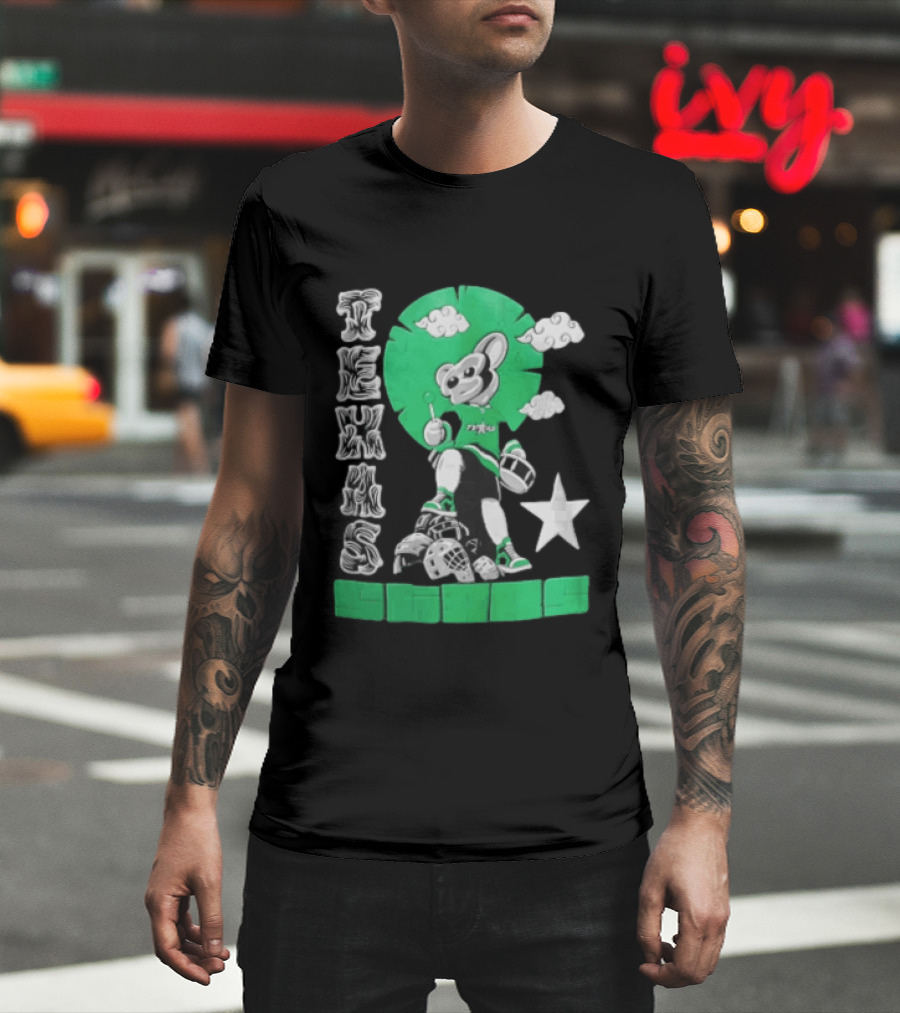 Texas Stars Lollipop Drum Helmets Figures T-Shirt