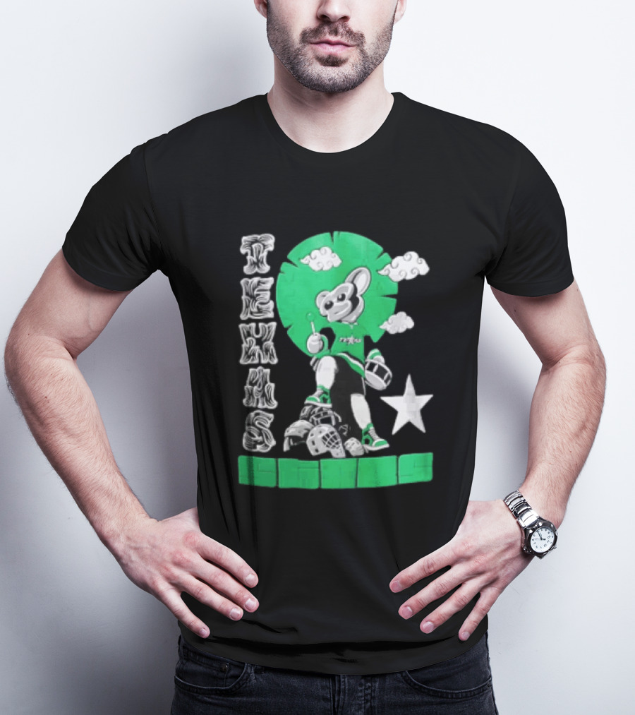 Texas Stars Lollipop Drum Helmets Figures T-Shirt