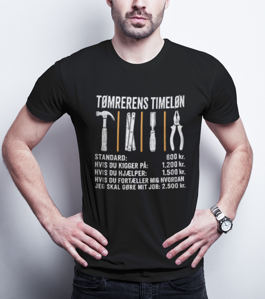Tømrerens Timeløn Standard Hvis Du Kigger På Hvis Du Hjælper Hvis Du Fortæller Mig Hvordan Jeg Skal Gøre Mit Job Værktøj Grafik T-Shirt