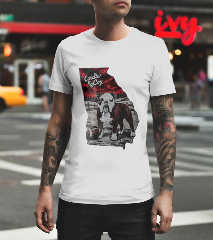 Cardin McCoy Georgia Bulldog Football Landscape T-Shirt