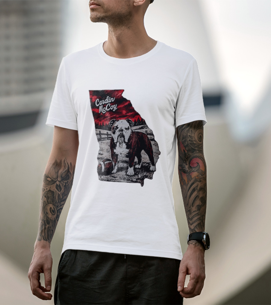 Cardin McCoy Georgia Bulldog Football Landscape T-Shirt