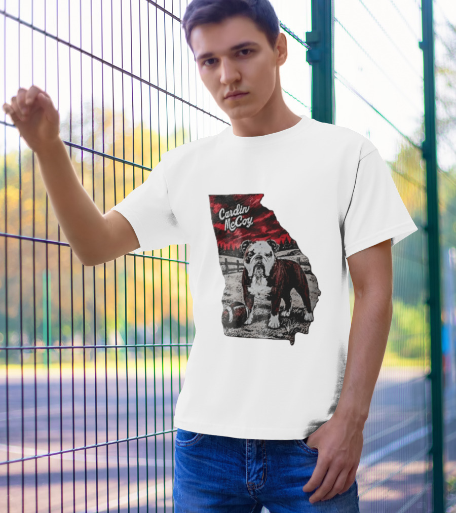 Cardin McCoy Georgia Bulldog Football Landscape T-Shirt