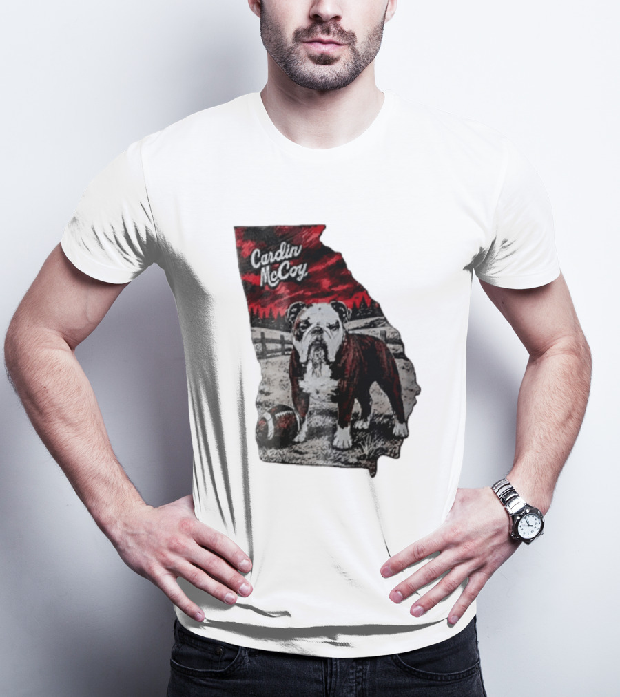 Cardin McCoy Georgia Bulldog Football Landscape T-Shirt