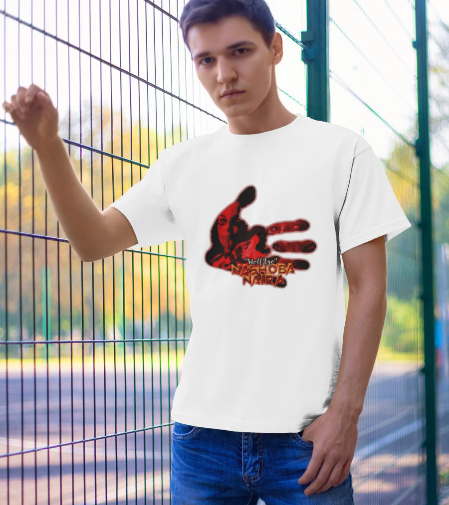 Red Handprint Wolf Eye Nashoba Naira T-Shirt