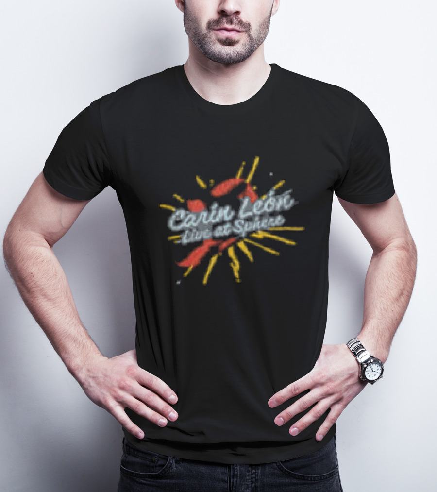Carin Leon Store De Sonora Para El Mundo Sphere Black Text Burst T-Shirt