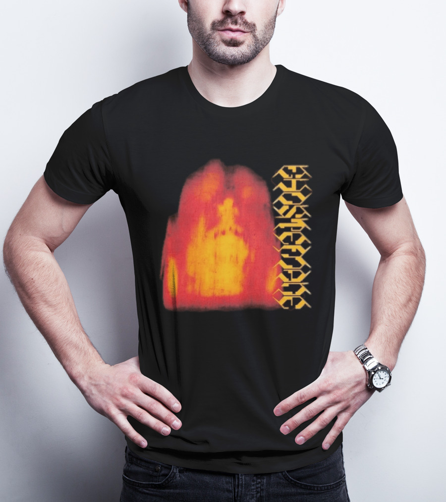 Ghostemane Face Hexagon Symbols And Red Yellow Abstract Blaze T-Shirt