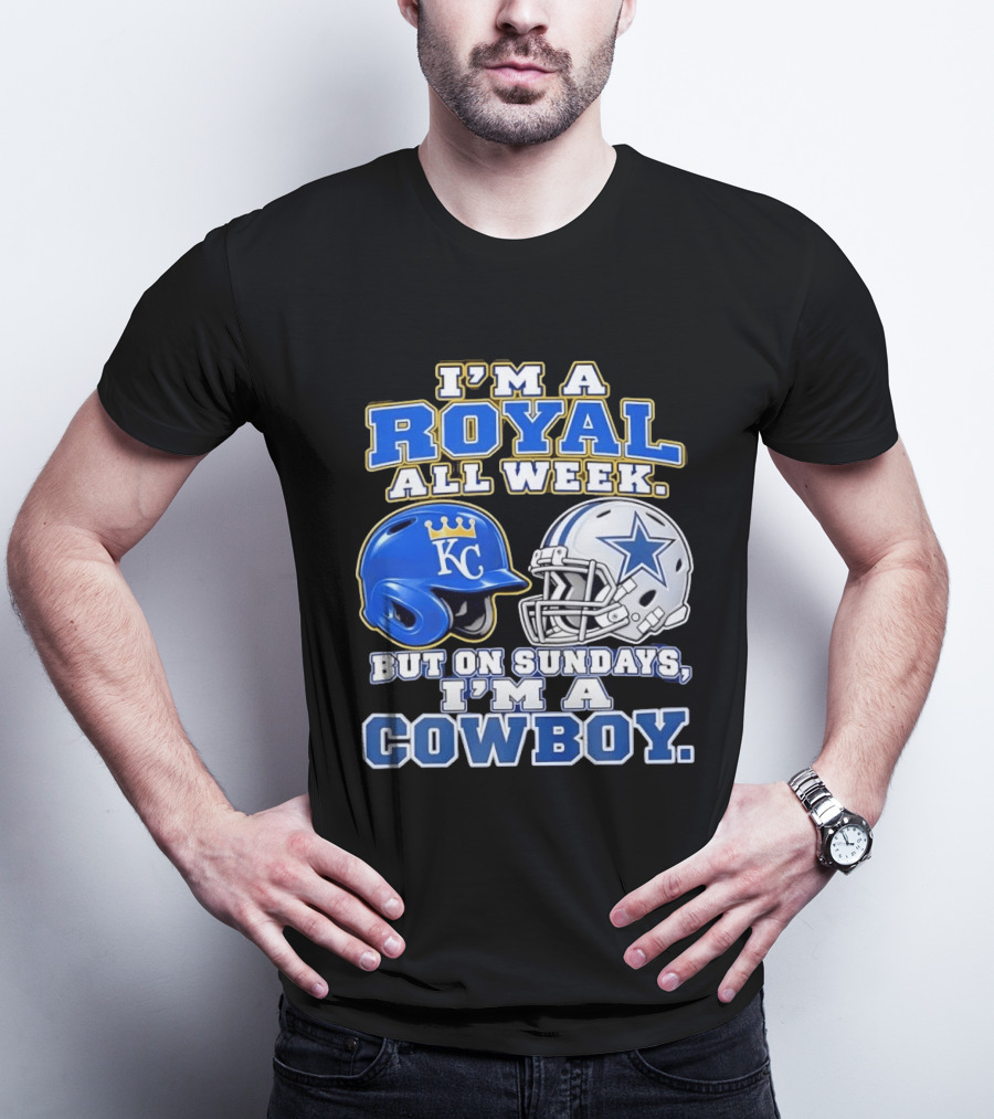 I'm A Royal All Week KC Helmet And Sundays Cowboy Star Helmet T-Shirt