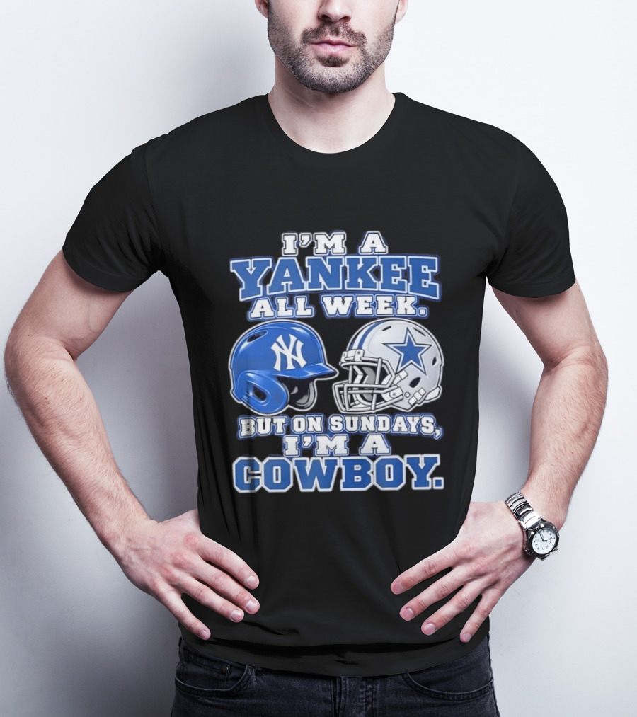 Yankee All Week But On Sundays Dallas Cowboy Football Fan T-Shirt