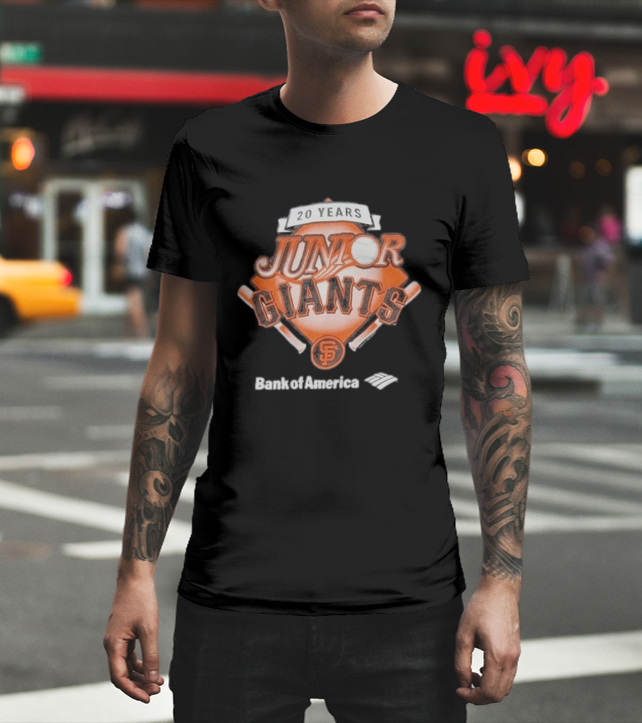 Junior Giants San Francisco 20 Years Bank Of America Celebration Anniversary T-Shirt