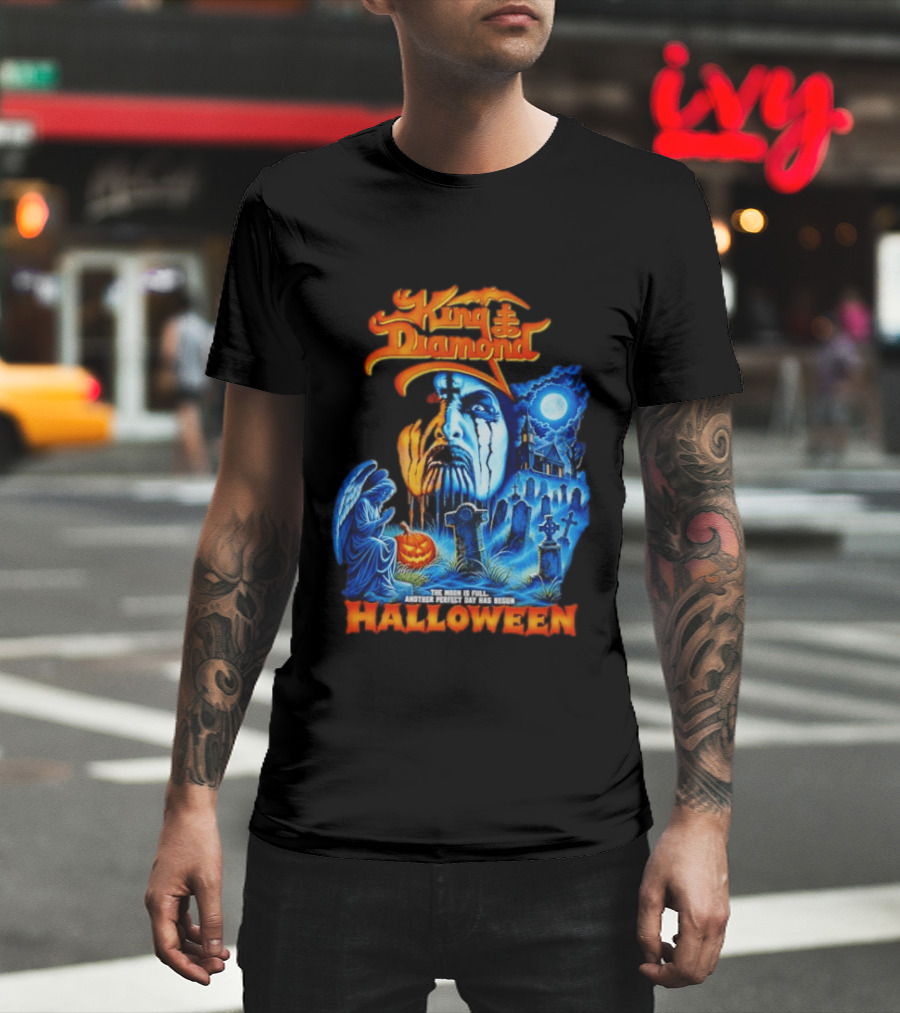 King Diamond The Moon Is Full Another Perfect Day Has Begun Halloween T-Shirt