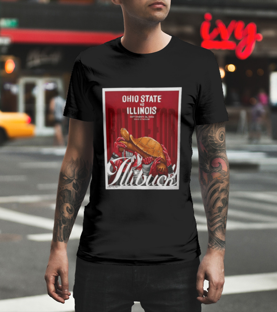Ohio State Vs Illinois September 2026 Battle For Illibuck Ohio Stadium T-Shirt