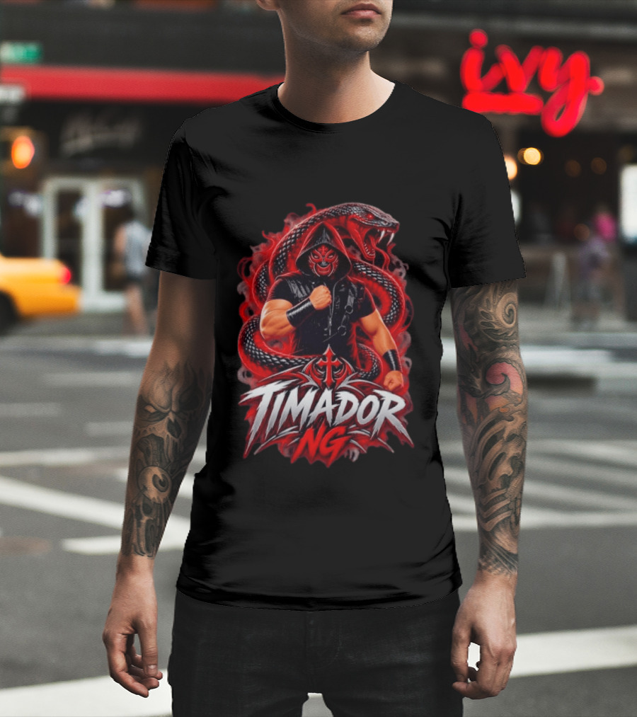Timador NG Masked Wrestler Red Snake Fist Combat T-Shirt