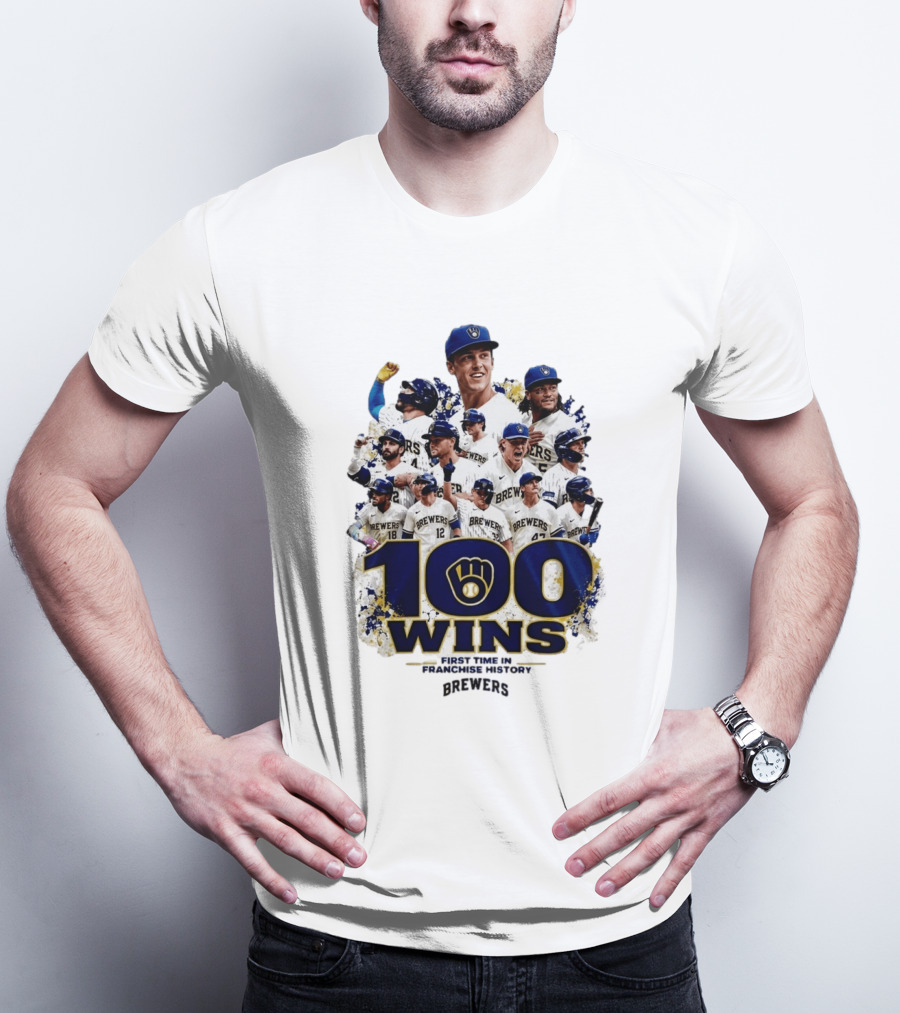 Brewers 100 Wins First Time In Franchise History Celebration T-Shirt