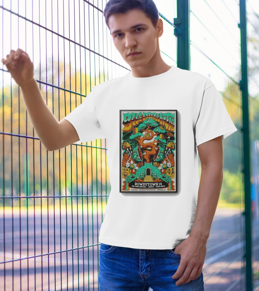 Big Gigantic Live Rowdytown 14 Red Rocks Amphitheatre September 26 2026 Morrison CO The Funk Hunters Motifv Drew Birch T-Shirt