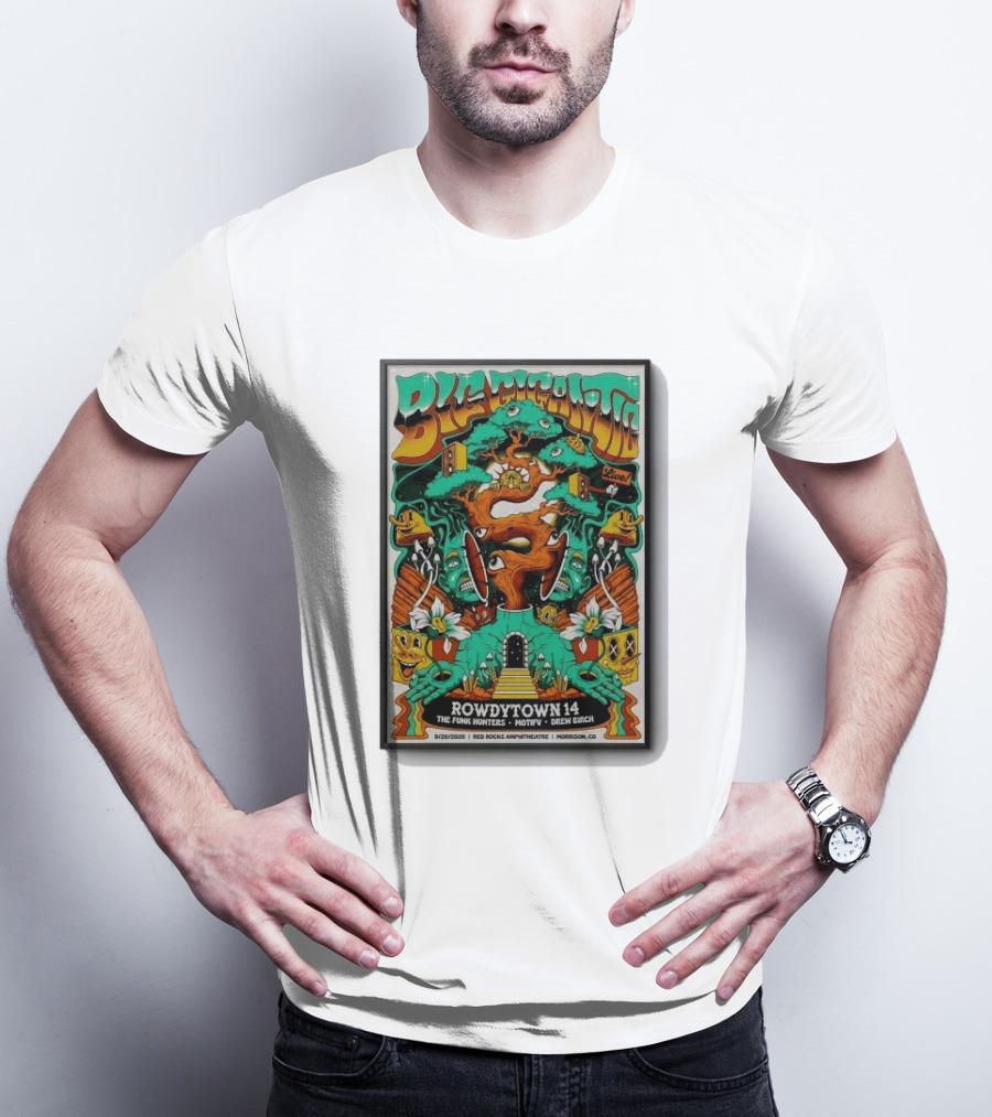 Big Gigantic Live Rowdytown 14 Red Rocks Amphitheatre September 26 2026 Morrison CO The Funk Hunters Motifv Drew Birch T-Shirt